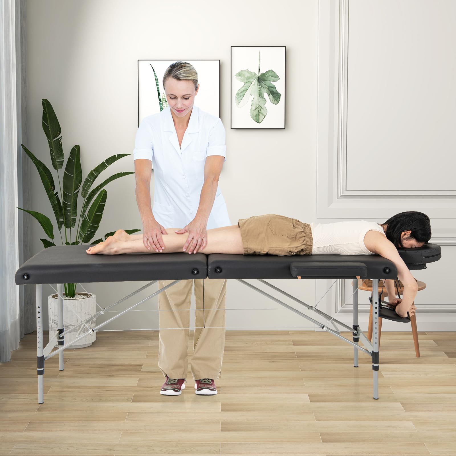 KOMFOTT Massage Table, Portable Massage Bed with Carrying Bag, 2 Fold