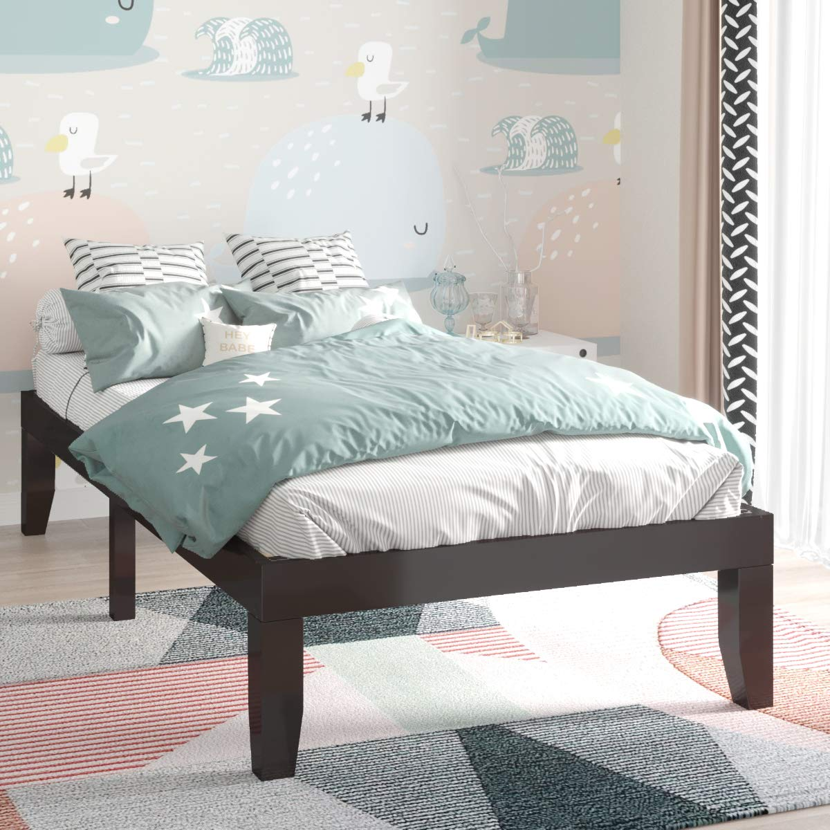 14 Wood Platform Bed Frame Wood Mattress Foundation Komfott